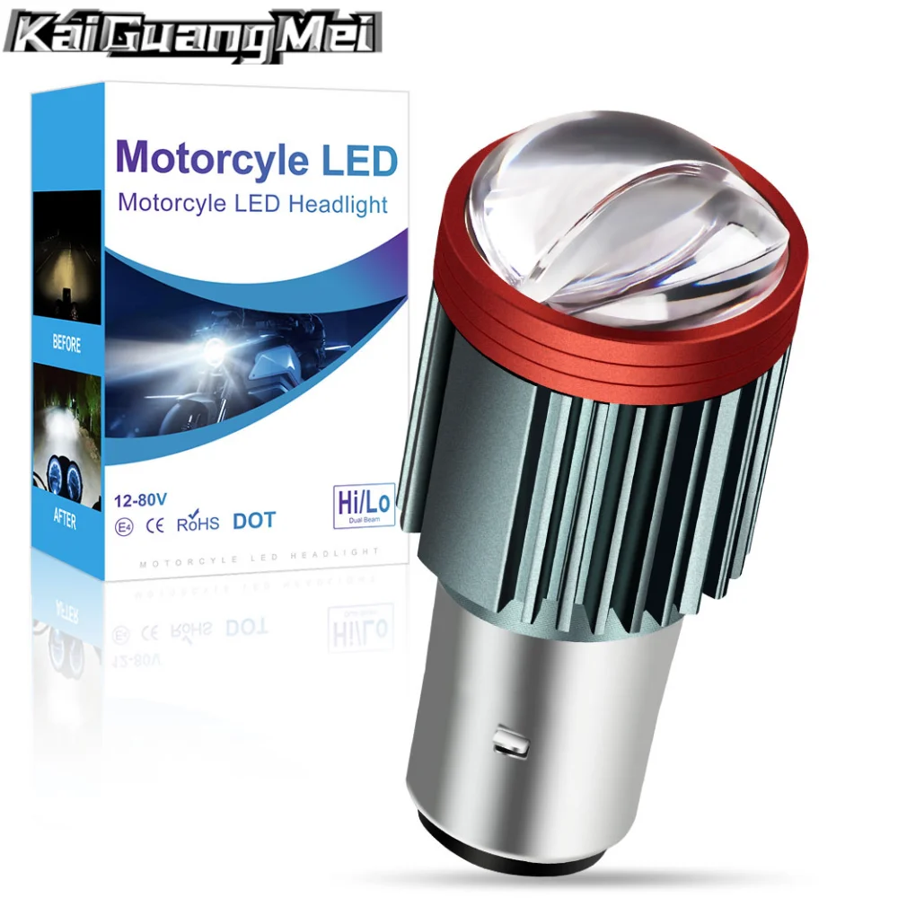 1PC H6 H4 Motorcycle Light Bulbs 1:1 Spotlight High Power Hi Lo Beam ...