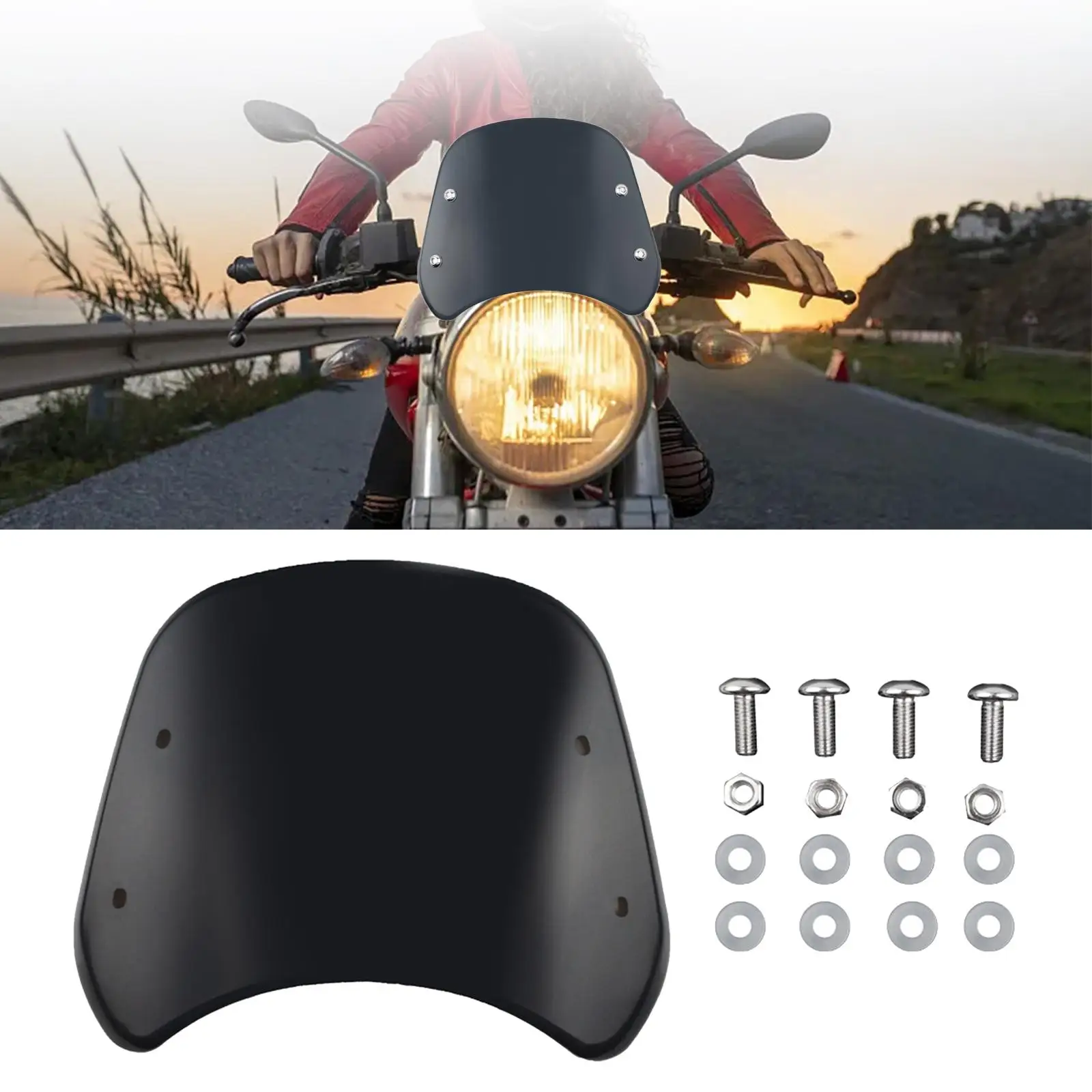 Motorcycle-Windshield-Wind-Screen-Motorcycle-Fairing-Wind-Deflector-for ...