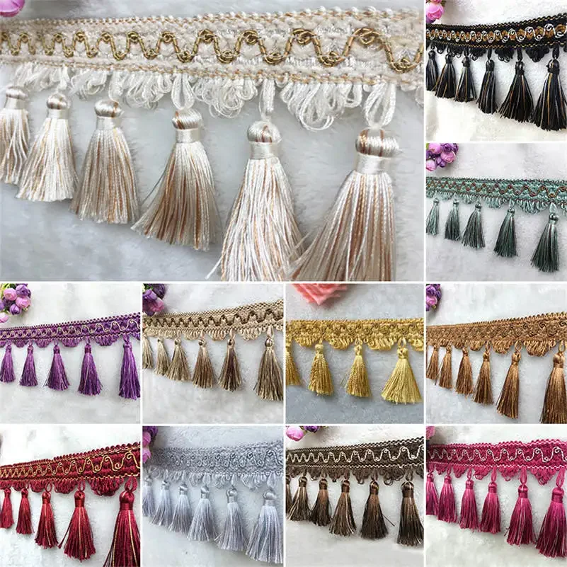 5 Meter Tassel Fringe Lace Edging Trim Sewing Crafts Ribbon Curtain ...