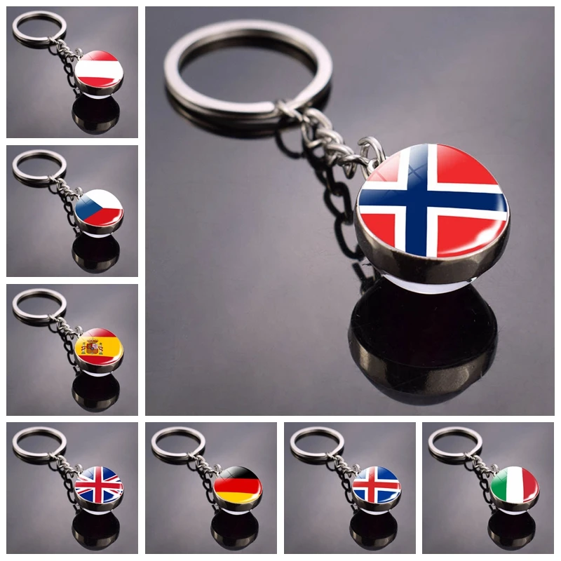 Europe-Countries-National-Flag-Double-Side-Glass-Ball-Pendant-Keyring ...