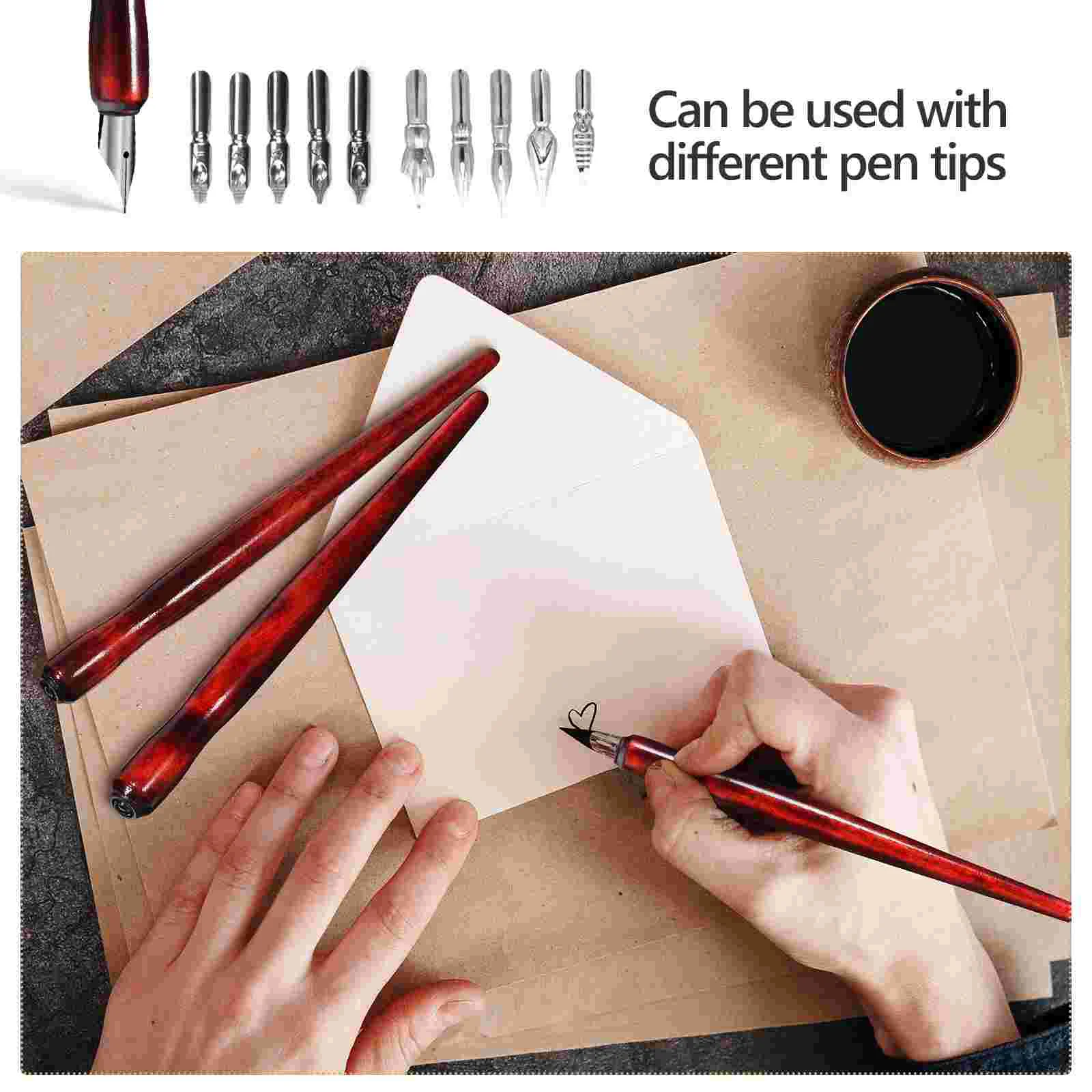 Wooden Calligraphy Dip Pen Holder Anime Paint Comic Drawing Dip Pen ...