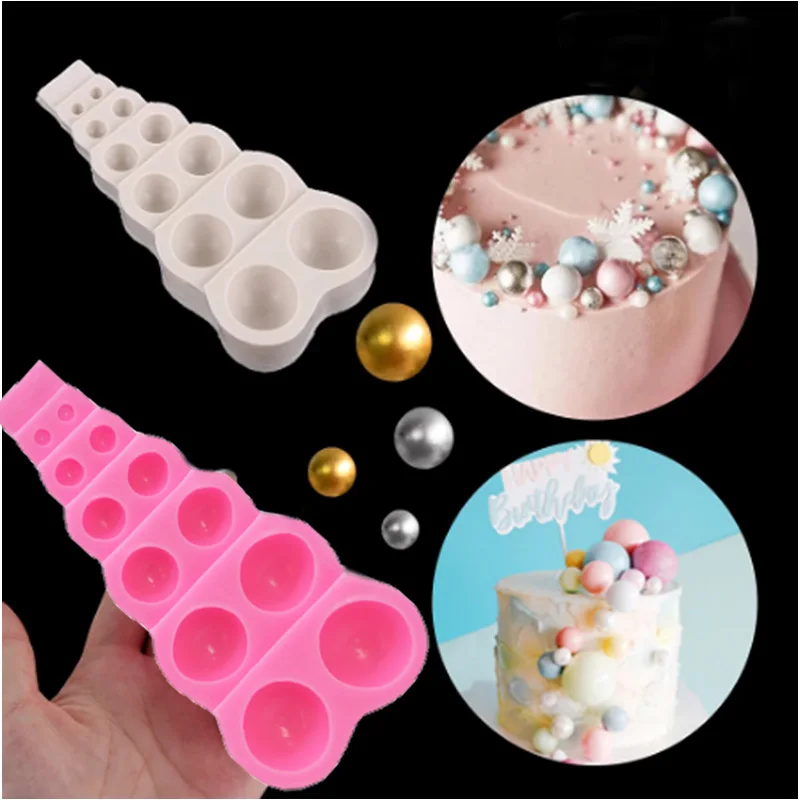 Fondant Silicone Mold Semi Round Pearl Cake Mold Semi Round Ball ...