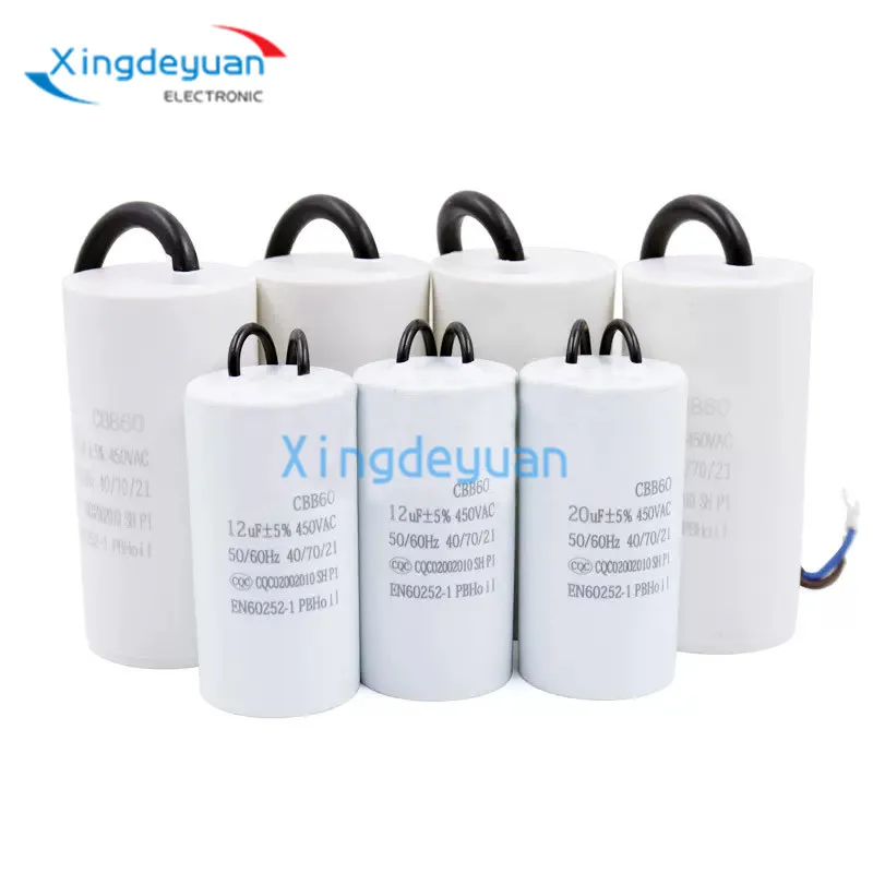 2PCS Motor Run Capacitors CBB60 450V AC Starting Capacitor 3/4/5/6/8/10 ...