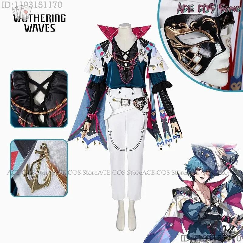 New Anime Wuwa Brant Cosplay Costume Wig Shoes Wuthering Waves Mask ...