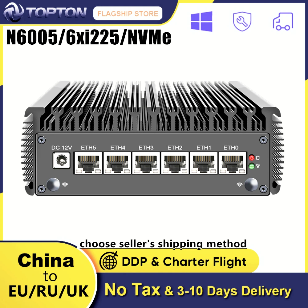 2.5G Soft pfSense Router Pentium N6005 Celeron N5105 Intel i225 2500M 6 ...