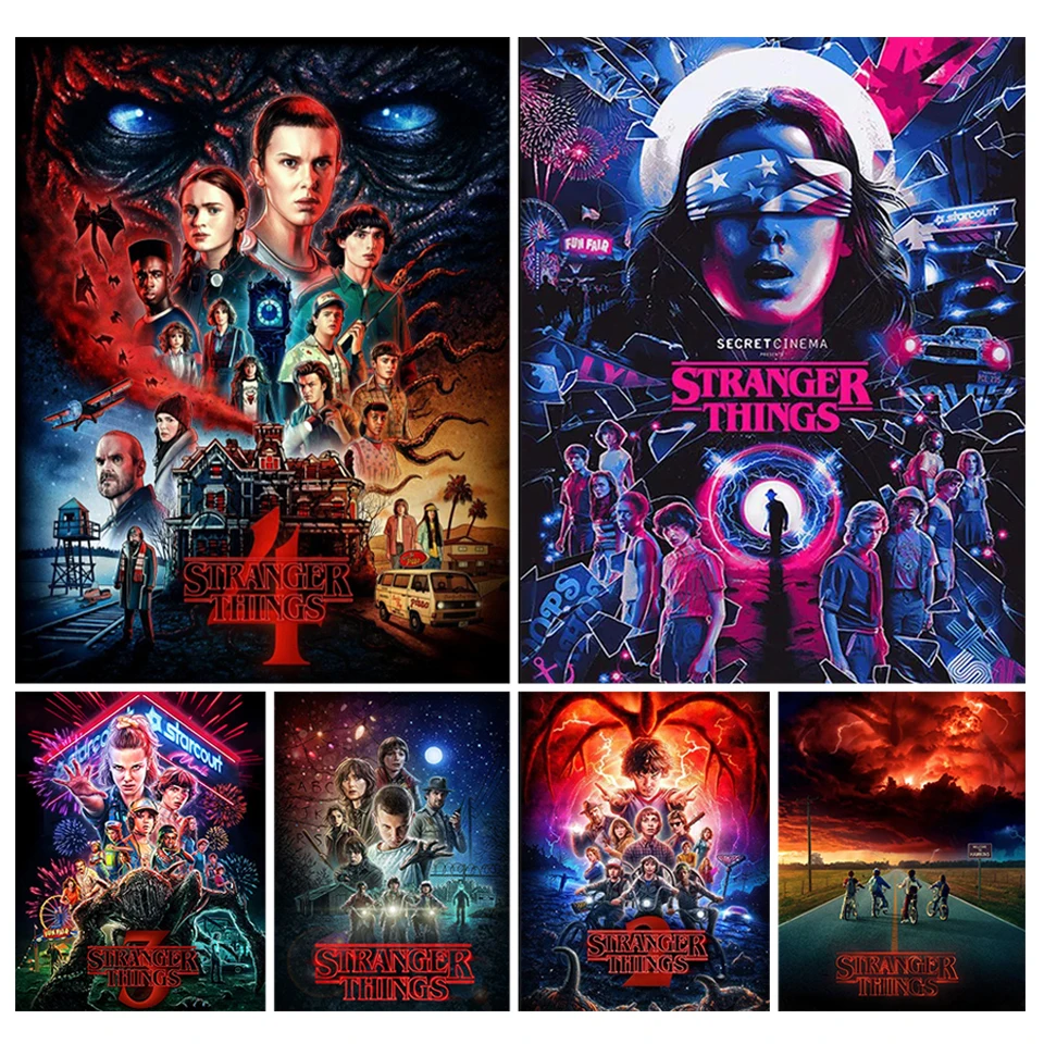 Stranger Things Diamond Art Poster 5d Diy Diamond Painting Full Diamond ...