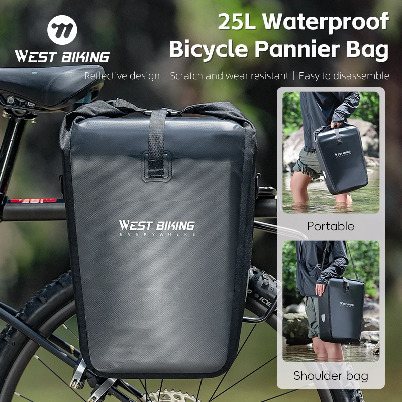 WEST-BIKING-25L-Large-Capacity-Cycling-Pannier-Bag-Waterproof ...