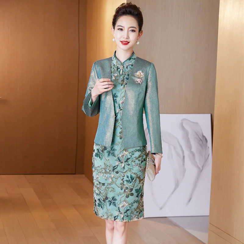 Chinese-Mother-of-The-Bride-Dress-Two-Pieces-Wedding-Accasion-Cheongsam ...