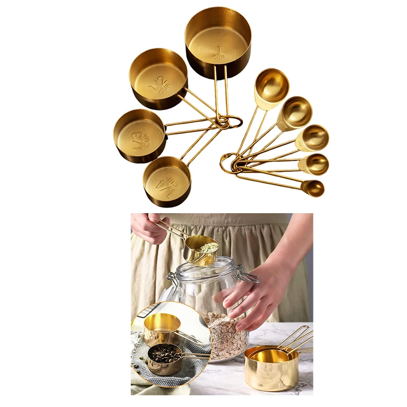 Kitchen Measuring Spoons Stainless Steel Stackable Cups Engraved ...