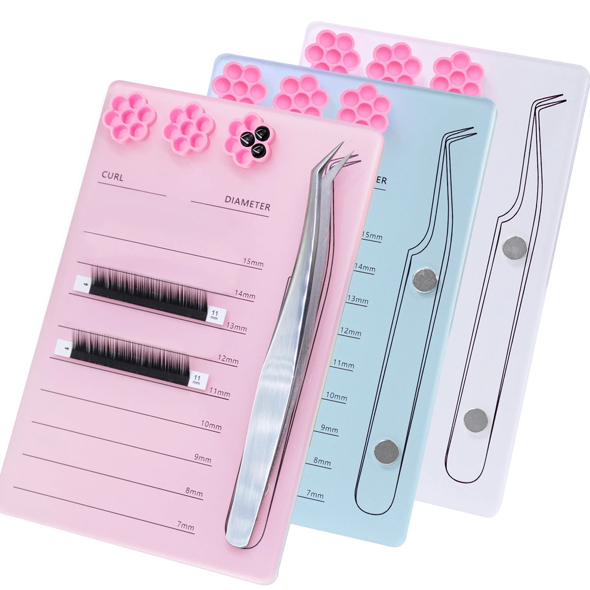 Eyelash-Extension-Scale-Holder-Magnetic-Acrylic-Lash-Board-With-Glue ...