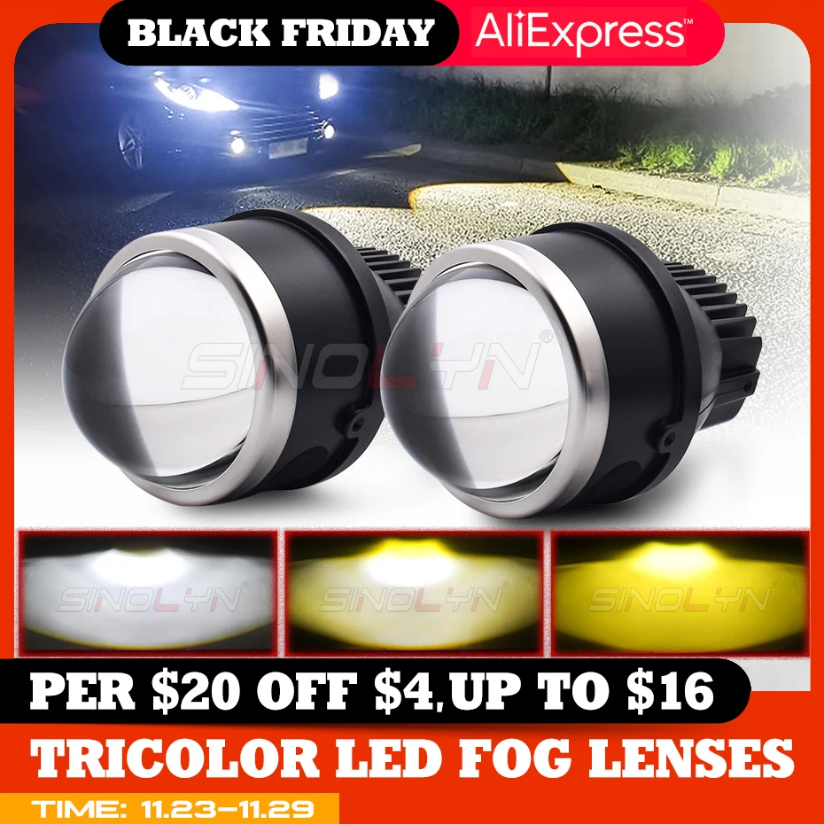Sinolyn-3-Inch-Bi-LED-Fog-Lights-Lenses-3000K-4300K-5500K-Projector-LED ...