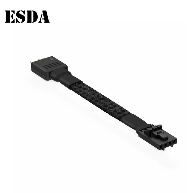 Corsair RGB Fan Hub to 3-pin Standard ARGB 5V Male Adapter Cable Black ...