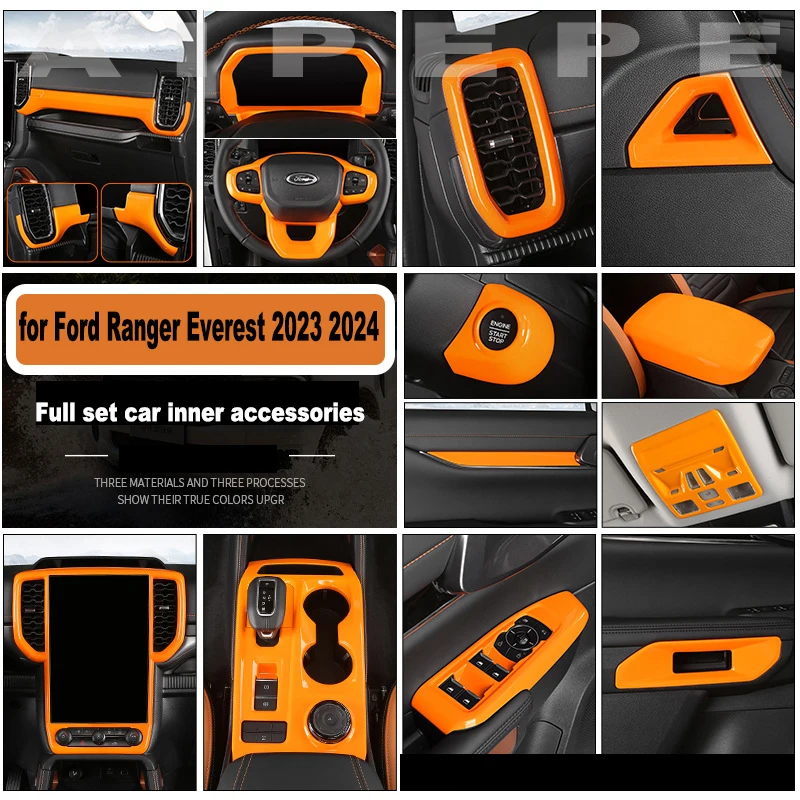 For-Ford-Ranger-T9-Everest-2023-2024-Auto-Accessories-Oranger-Dashboard ...