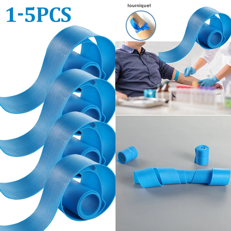1-5PCS 45CM Practical First Aid Belt Medical Latex Tourniquet Outdoor ...