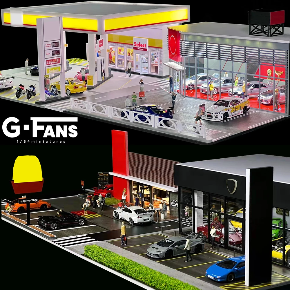 G-FANS-1-64-Car-Garage-Models-Shop-Parking-Building-Led-Diorama ...
