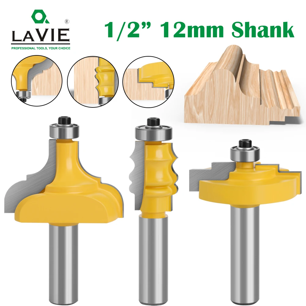 3pcs-12mm-1-2-Shank-Picture-Frame-Line-Router-Bit-C3-Carbide-Classical ...