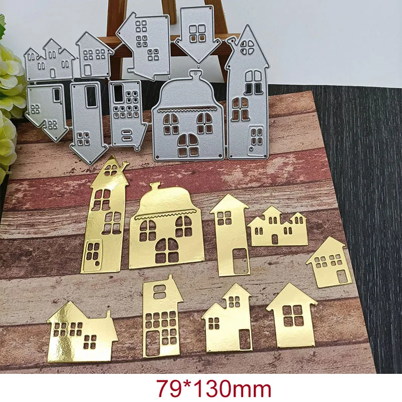 9 House Constructions Architecture Metal Cutting Dies 2022 New Diy ...