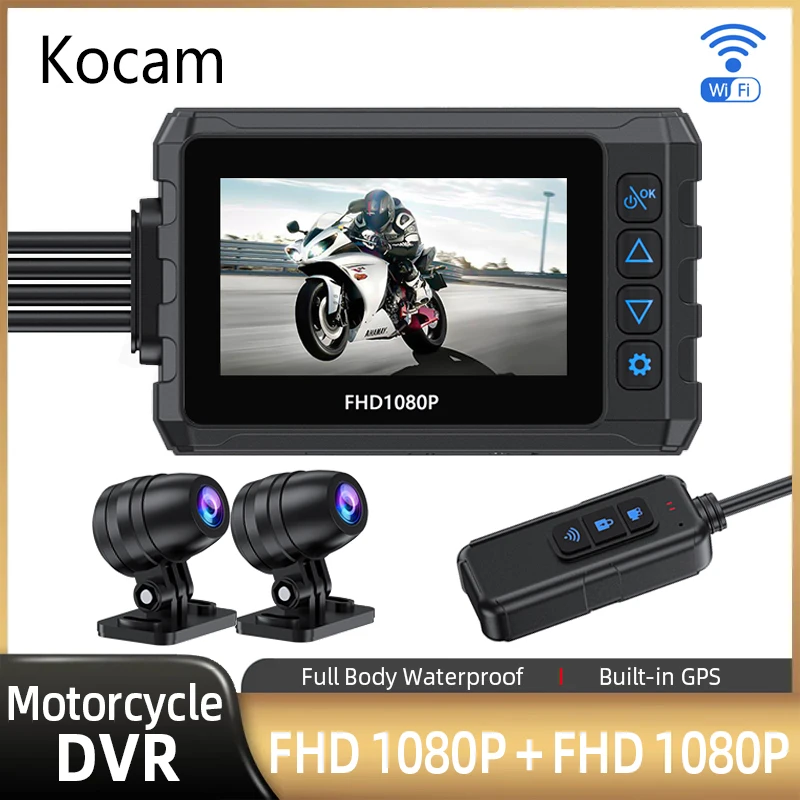 Full-Body-Waterproof-Motorcycle-Camera-Recorder-3-Inch-WiFi-Dual-1080P ...