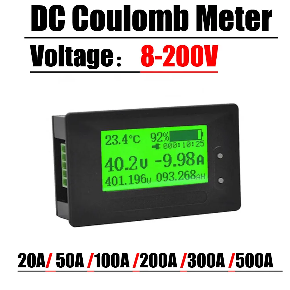 DC-200V-Coulomb-Meter-Battery-Capacity-Power-Display-Voltmeter-24V-48V ...