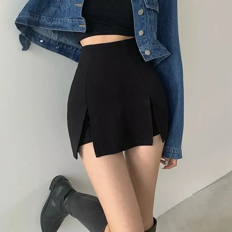Korean Slit Irregular High Waist Bodycon All-match Mini Skirt Women ...
