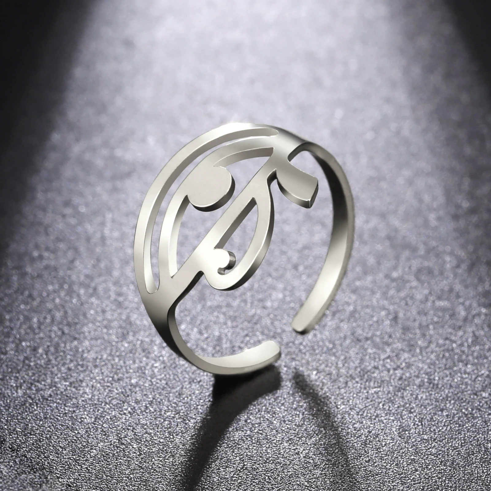 LIKGREAT-Eye-of-Horus-Adjustable-Ring-for-Women-Vintage-Ancient-Egyptian-Stainless-Steel-Open ...