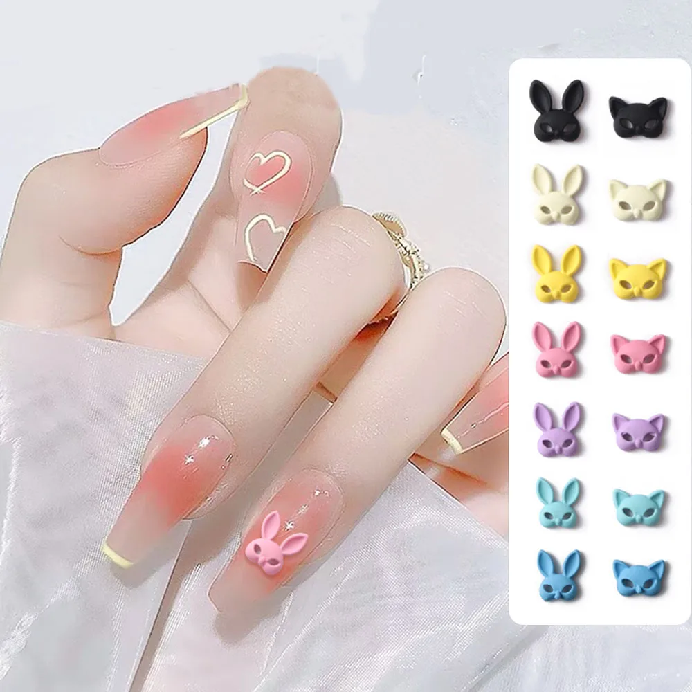 10Pcs-Mask-Rabbit-Nail-Art-Charms-3D-Alloy-Ins-Style-Cartoon-Macaroon ...
