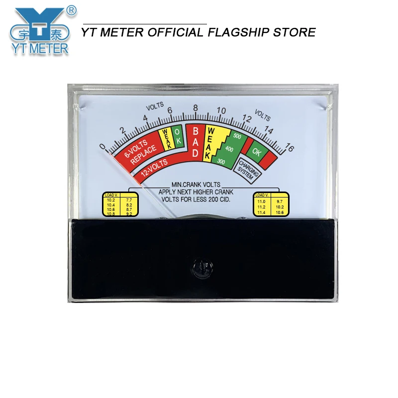 44C2-Color-16V-battery-Test-instrument-Voltmeter-weak-12-VOLTS-REPLACE ...