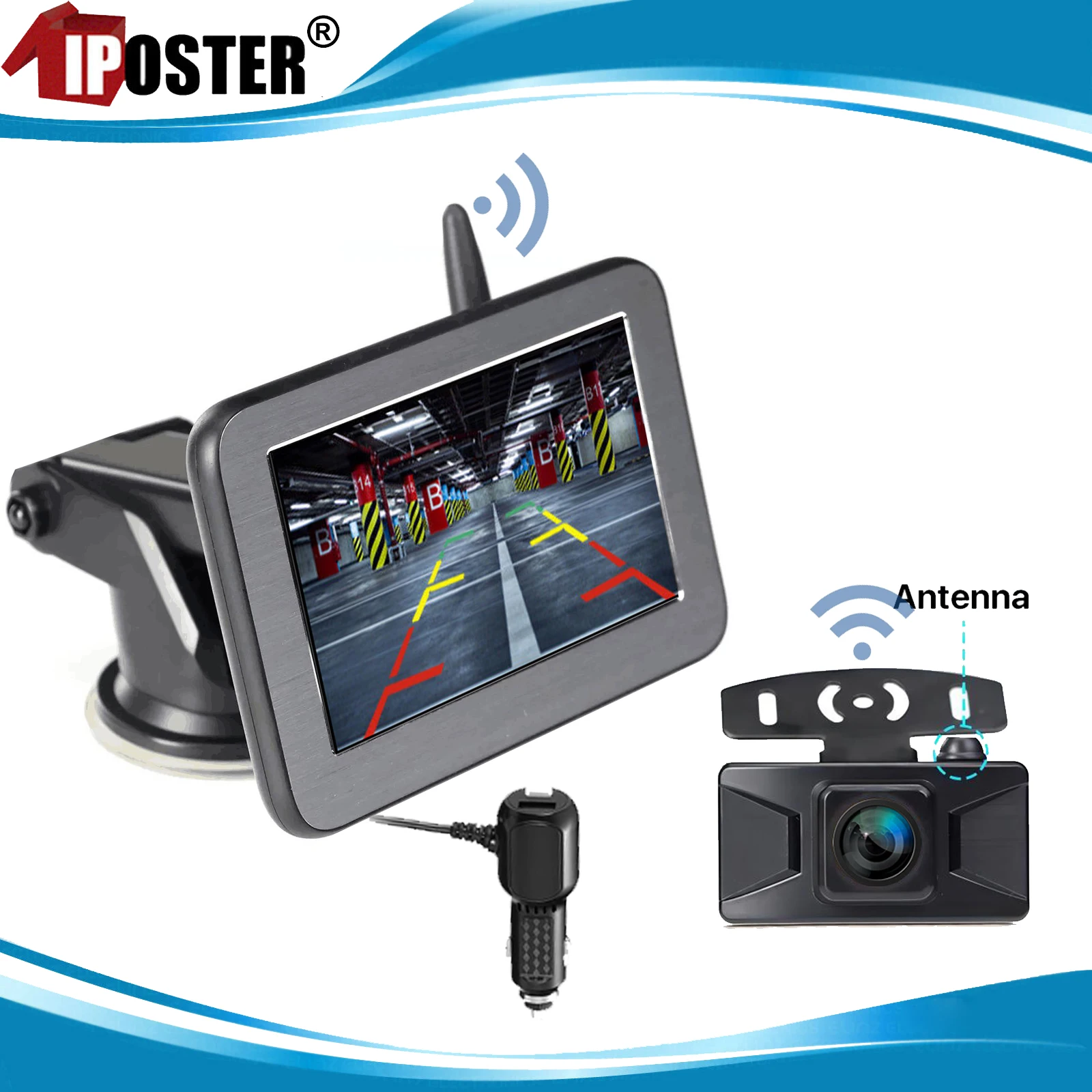 Digital-Wireless-Car-Monitor-with-Windscreen-Suction-1080P-License ...
