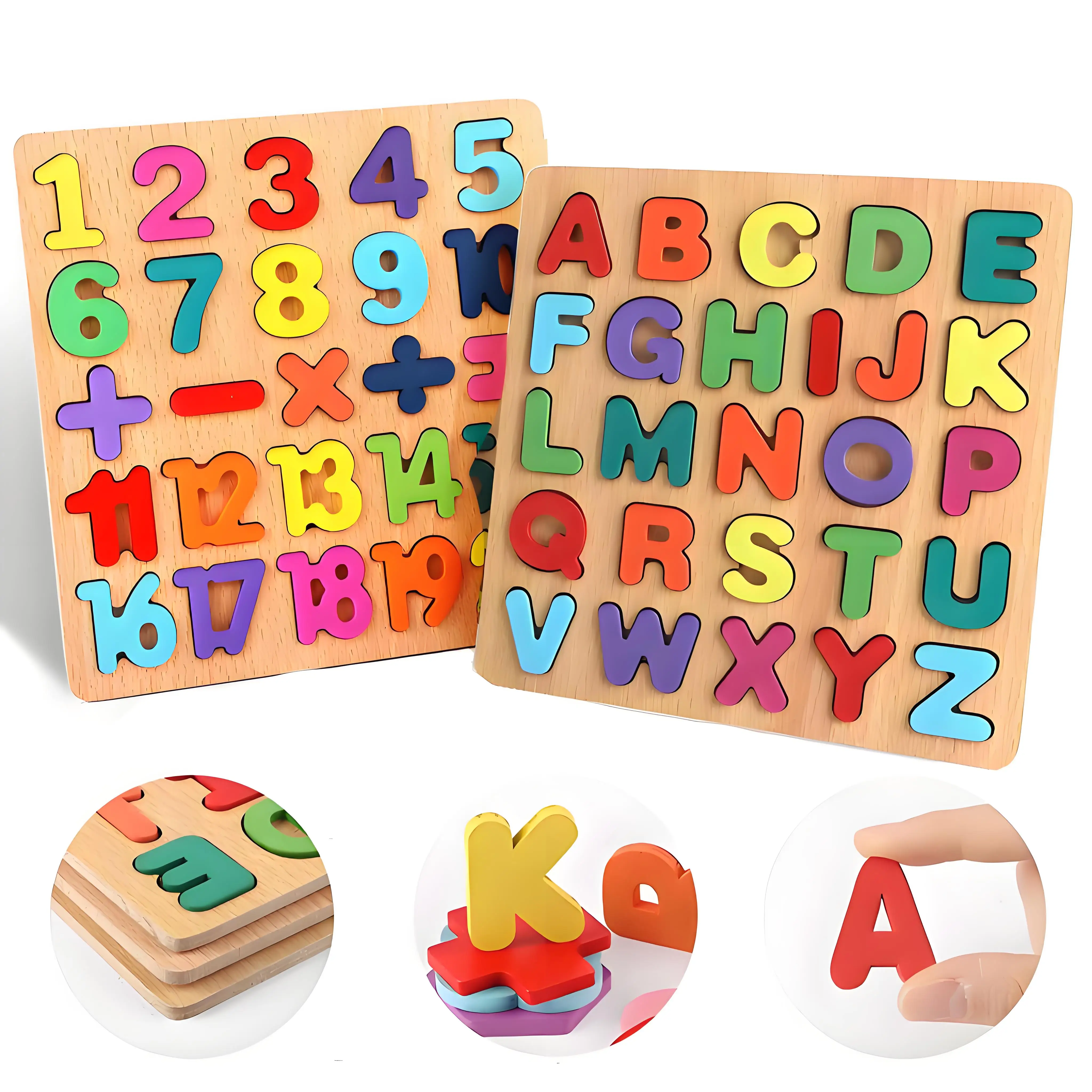 Wooden-Puzzles-for-Children-Alphabet-Shape-Number-Puzzle-Board-Matching ...