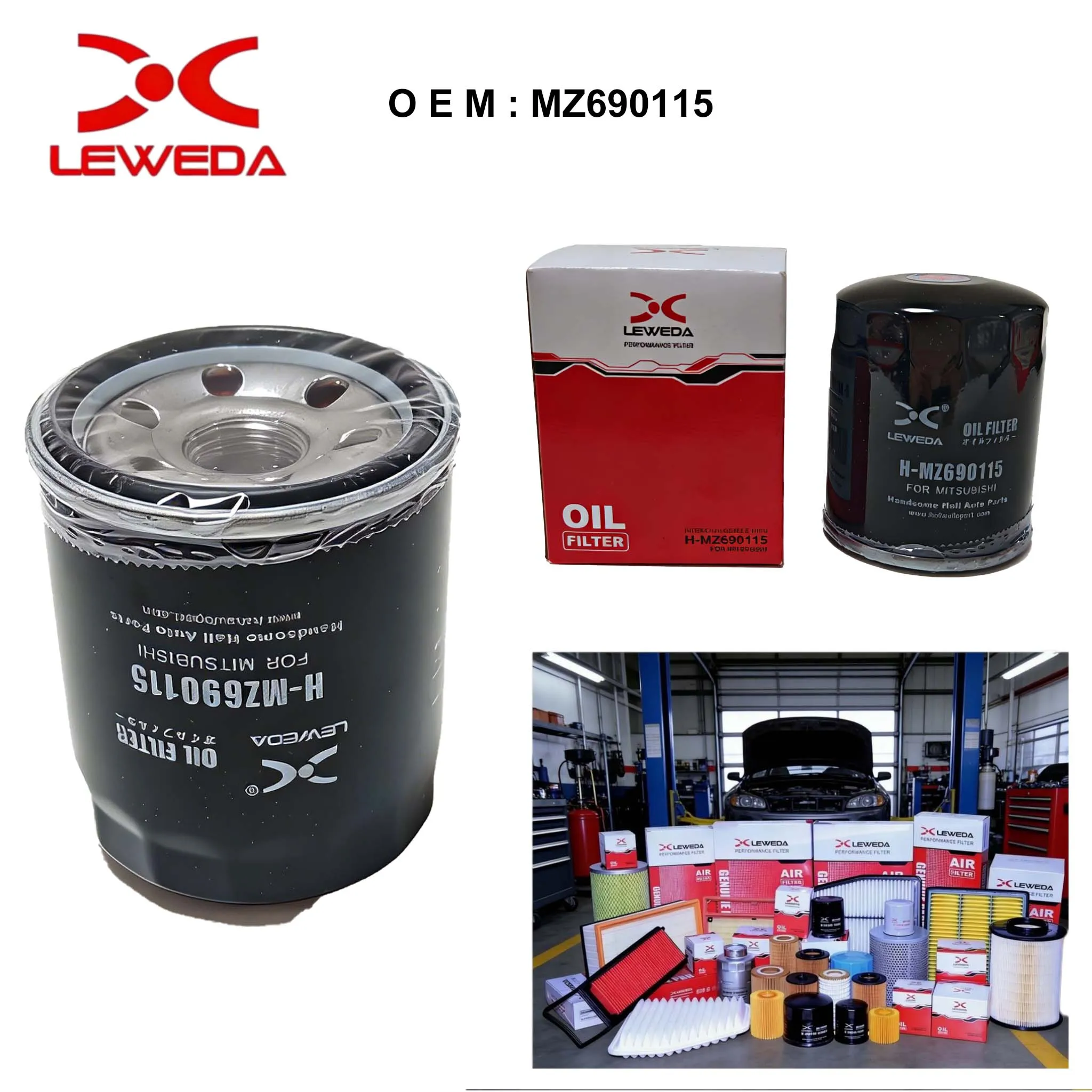 LEWEDA High Quality Oil Filter MZ690115 For Mitsubishi L200 Outlander ...