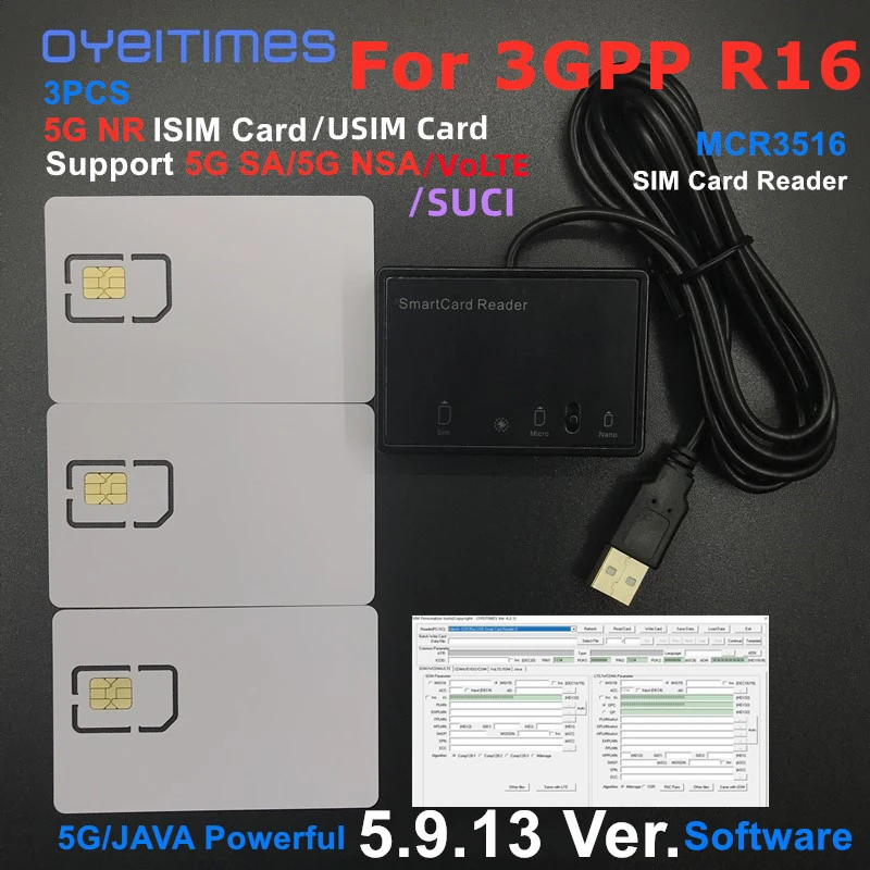 Oyeitimes 3pcs Programmable 5g Nr 3gpp R16 Sa/nsa/suci Isim Card Blank ...