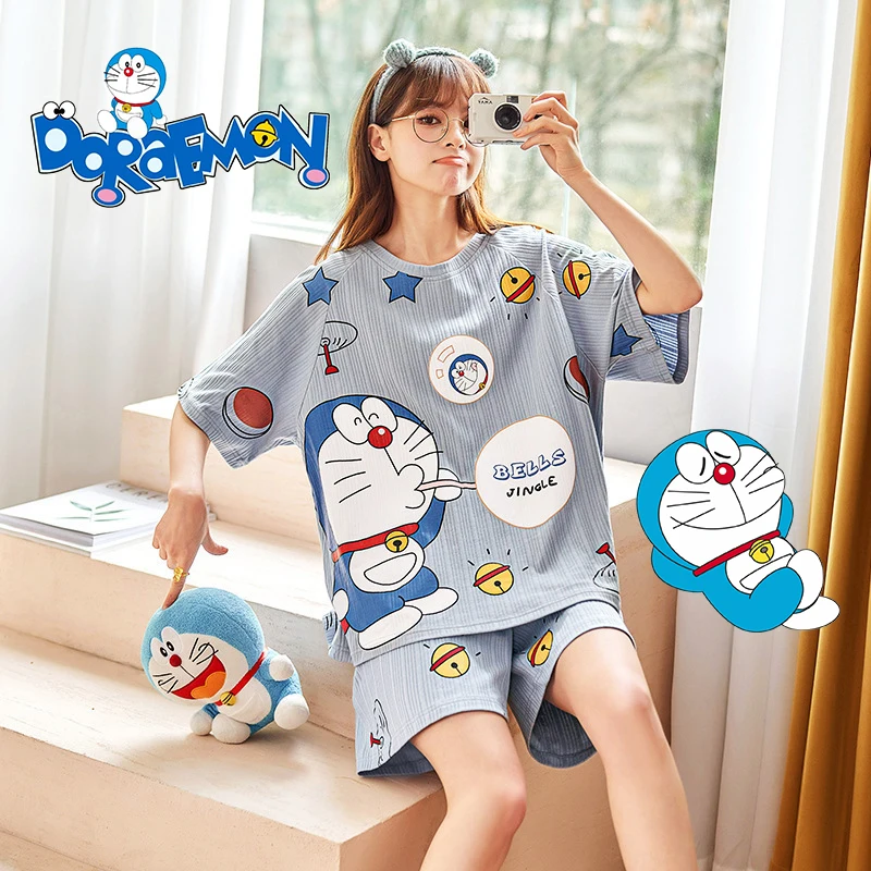 Doraemon-Cartoon-Pajamas-Summer-Thin-Short-sleeved-Women-Sleepwear ...