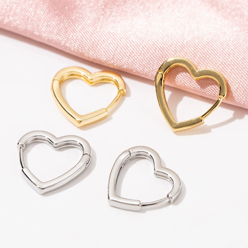 10mm Small Gold Color Heart Hoop Earrings Valentines Day Gift For Her ...