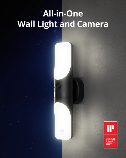 eufy Security S100 Wired Wall Light Cam Security Camera Outdoor 2K ...