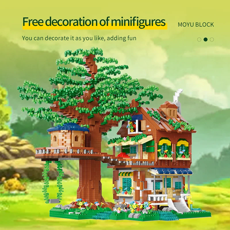 MOYU-Tree-House-Building-Blocks-Creative-Elf-Tree-House-Bricks-with ...