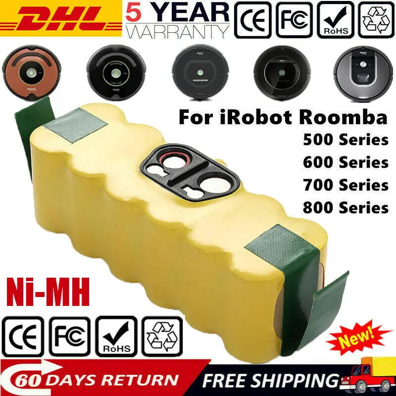 5000mAh-Batterie-f-r-iRobot-Roomba-500-Batterie-600-700-800-900-595-620 ...