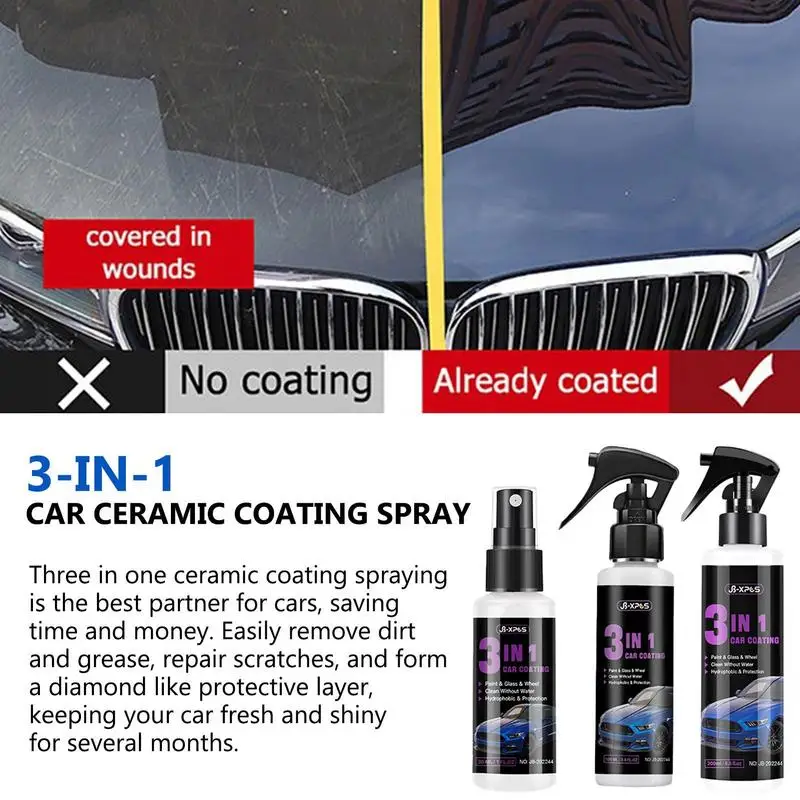 Pintura de coche recubrimiento cerámico 3 en 1 agente de revestimiento de coche en aerosol ...