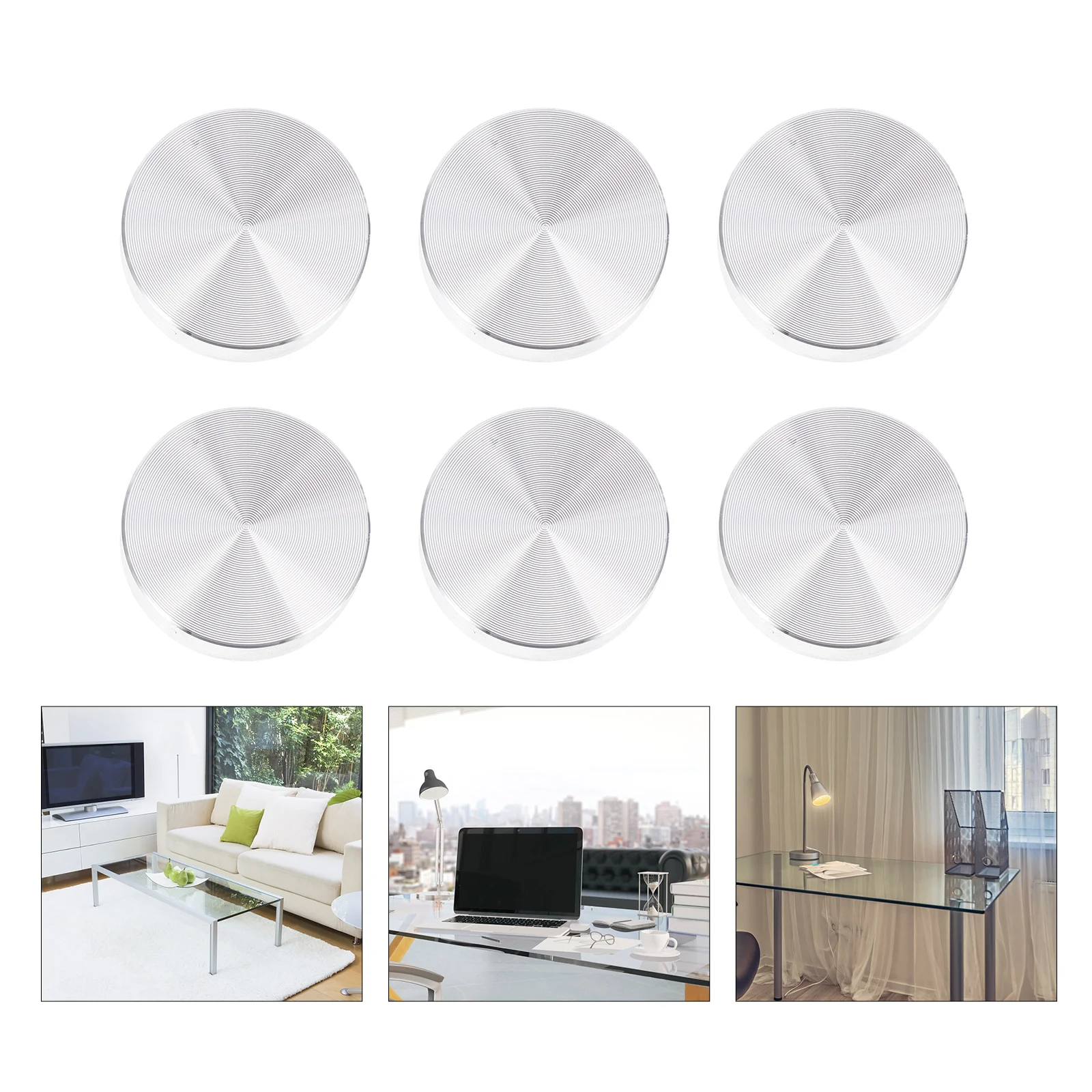 6-Pcs-Circle-Coffee-Table-Tables-Aluminum-Disc-Round-Glass-Tops-Adapter ...