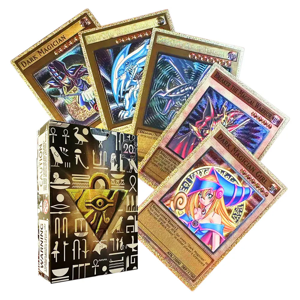 55pcs-Golden-Foil-Plastic-Yu-Gi-Oh-Anime-Cards-in-English-Blue-Eyes ...