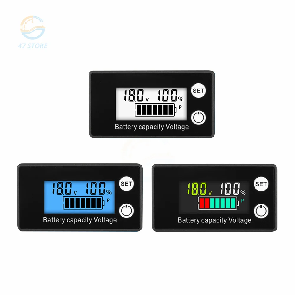 DC 8 100V Digital Voltmeter Digital Electricity Meter LCD Lead Lithium ...