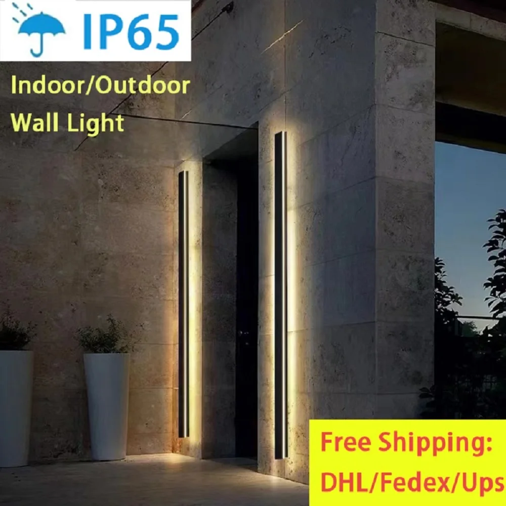 Outdoor-Porch-Light-Waterproof-IP65-AC85-265V-Long-Strip-Wall-Lamp-for ...