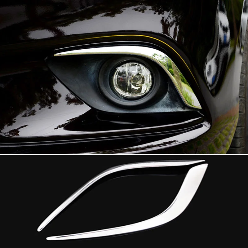 Chrome-Front-Fog-Light-Lamp-Cover-Eyebrow-Eyelid-Garnish-Streamers ...