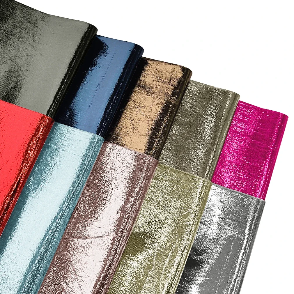 Soft-Distressed-Faux-Leather-Rolls-Metallic-Shiny-Faux-Leather-Fabric ...