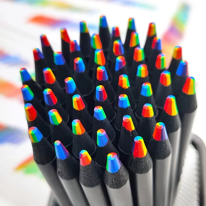 10pcs Rainbow Pencils, Colored Pencil for Kids & Adults, 7 Colors ...