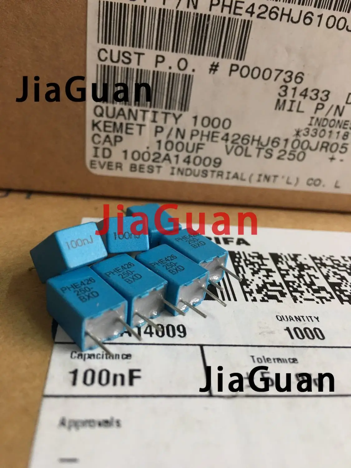 10PCS RIFA PHE426 0.1 미크로포맷/250V 5% P5MM MKP 104/250V 오디오 블루 필름 커패시터 ...
