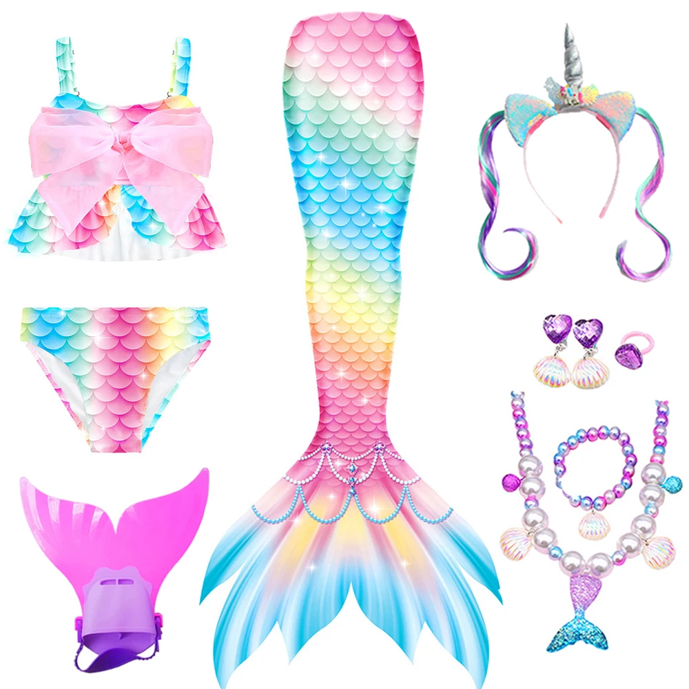 Kids-Mermaid-Tails-for-Girls-Swimming-Dresses-Mermaid-Swimsuit-Purim ...