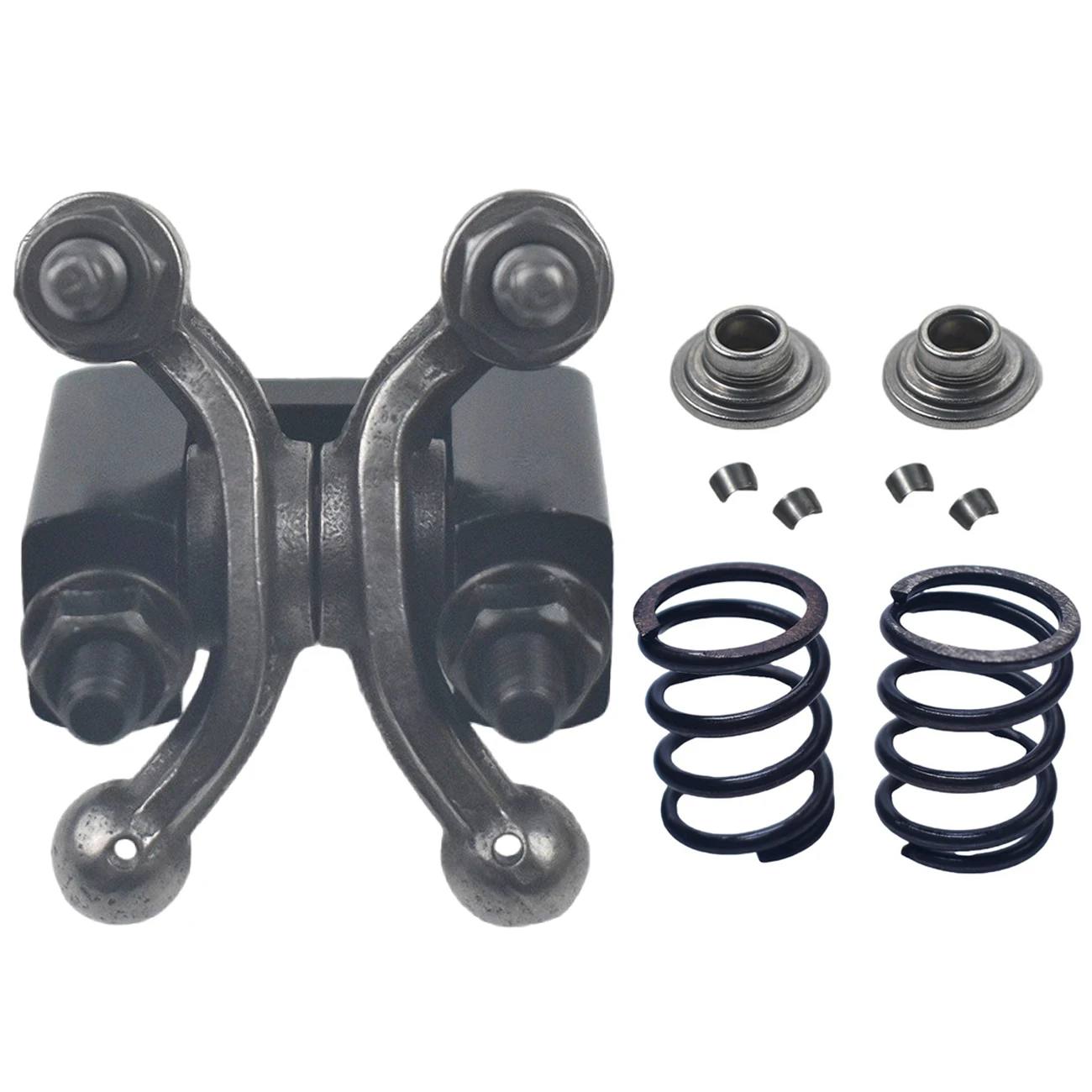Black-Acing-Shaft-Rocker-Arm-Set-w-Push-Rods-18Lb-Valve-Spring-Kit-For ...