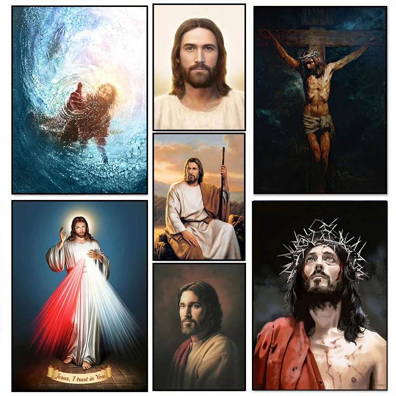Vintage-Christ-Religious-Belief-Jesus-God-Hand-Poster-Canvas-Painting ...