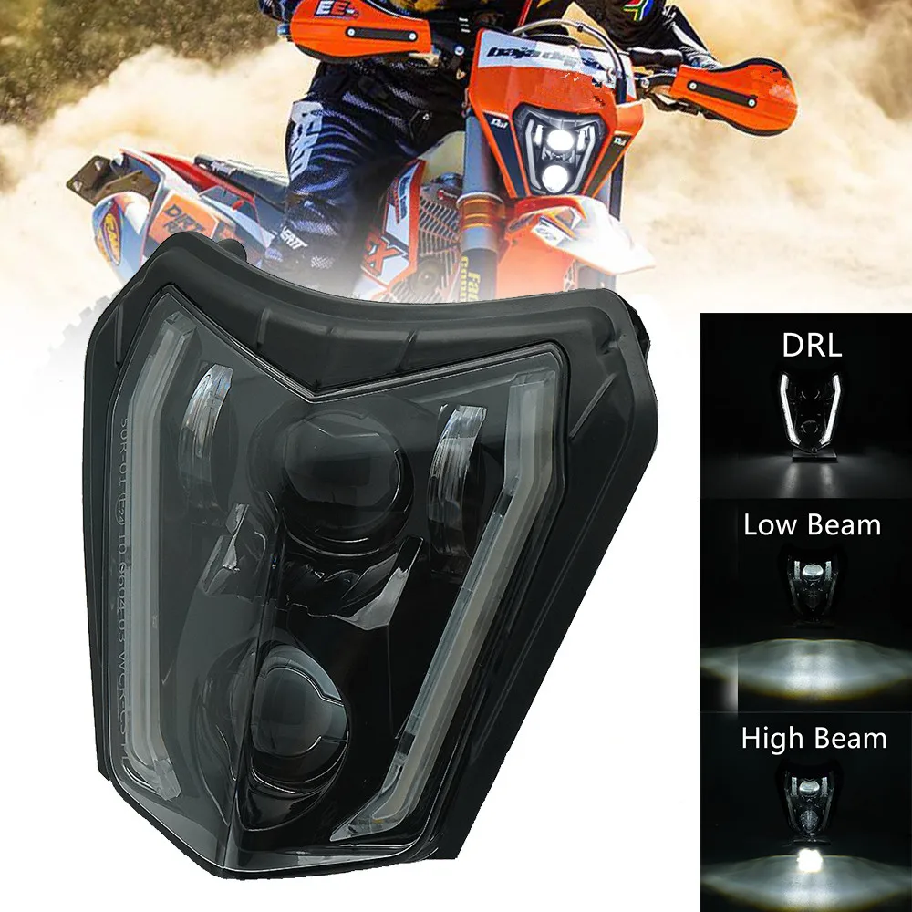 For-KTM-EXC-Headlight-LED-Wick-Motorcycle-Headlight-300-XC-SX-XC-W-125 ...