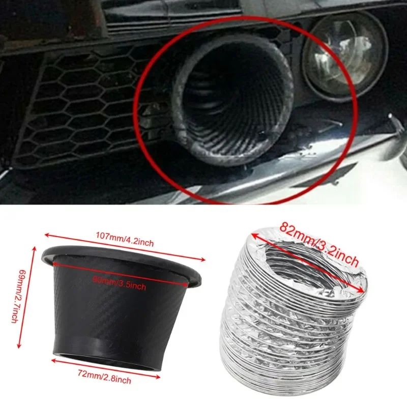 New-1pcs-Universal-Car-Front-Bumper-admission-air-Turbo-Air-Intake-Pipe ...